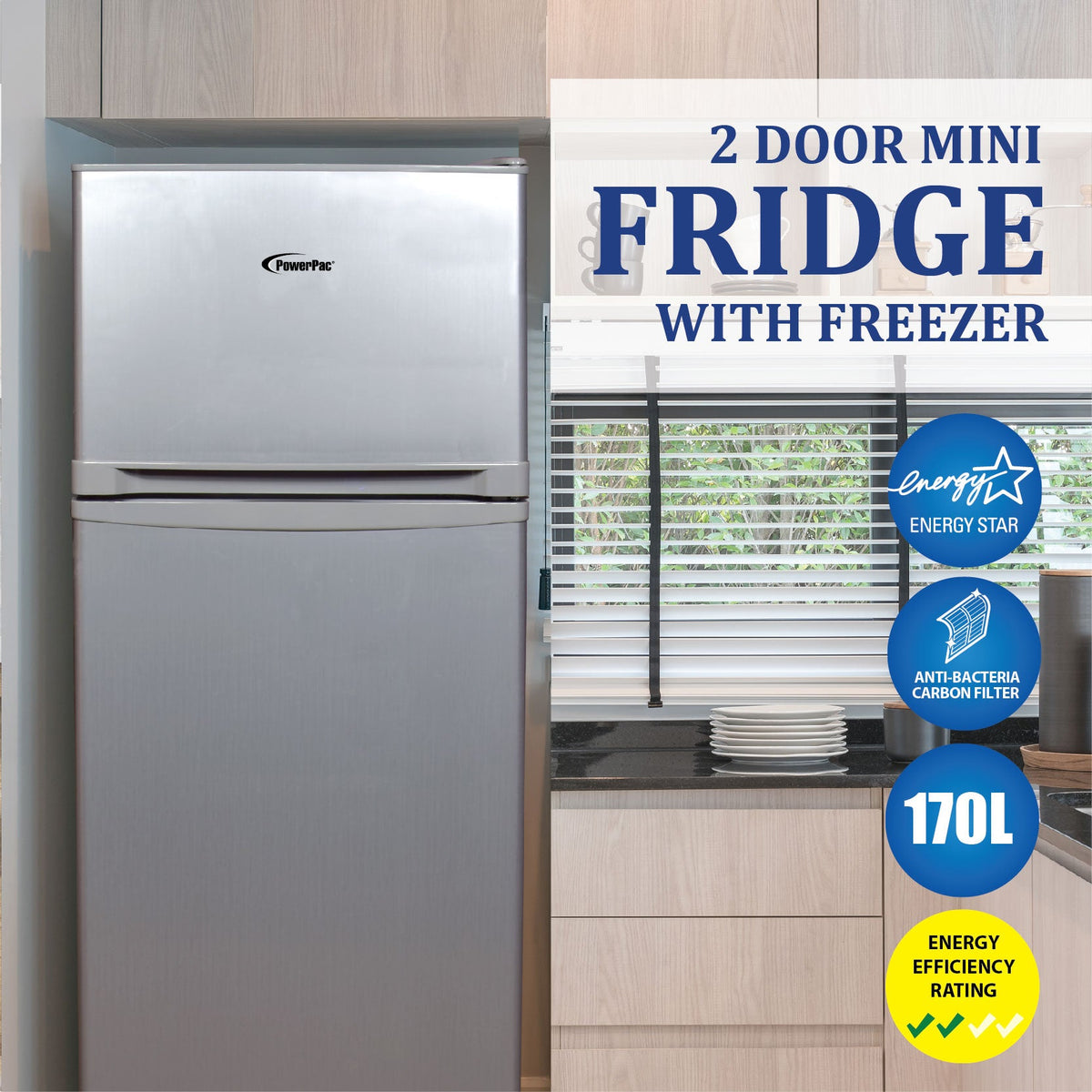 170L 2 Door Mini Fridge with Freezer PPF170 – JAPAN HOME SINGAPORE