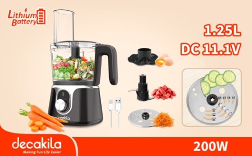 Decakila Cordless food processor 1.25L - Black – JAPAN HOME SINGAPORE