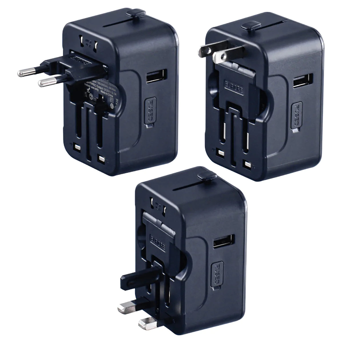 PowerPac Travel Adapter 2Type C & 1A USB- Black / White – JAPAN HOME ...