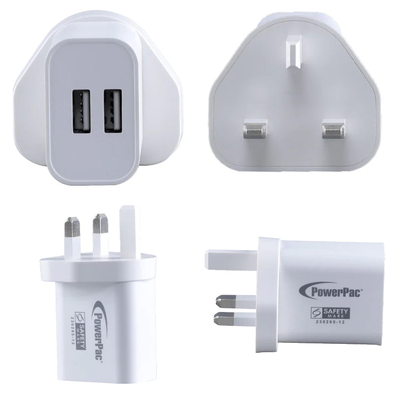 Power Pac 17W Charger Smart Charge 2X USB PORT Charger | TYPE A Adapte ...