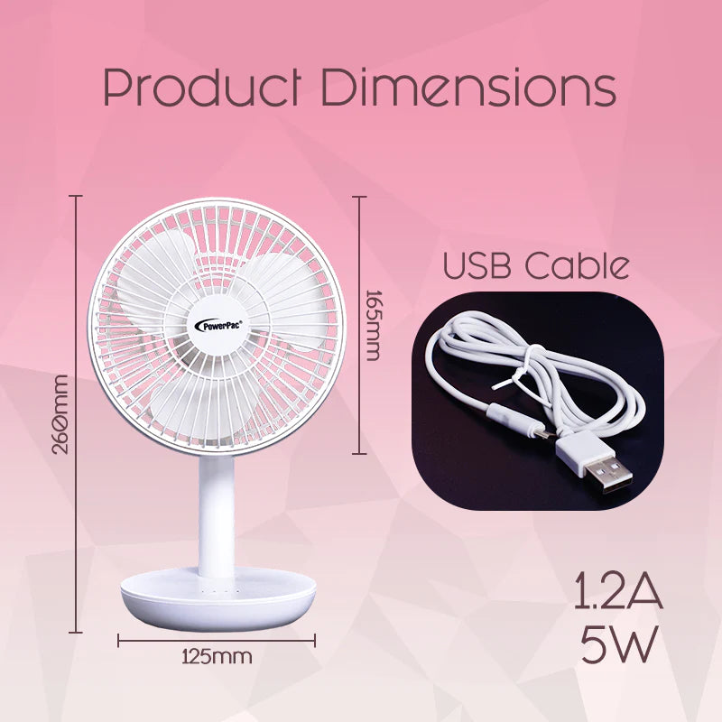 PowerPac 6'' USB Desk Fan 5Watts – JAPAN HOME SINGAPORE
