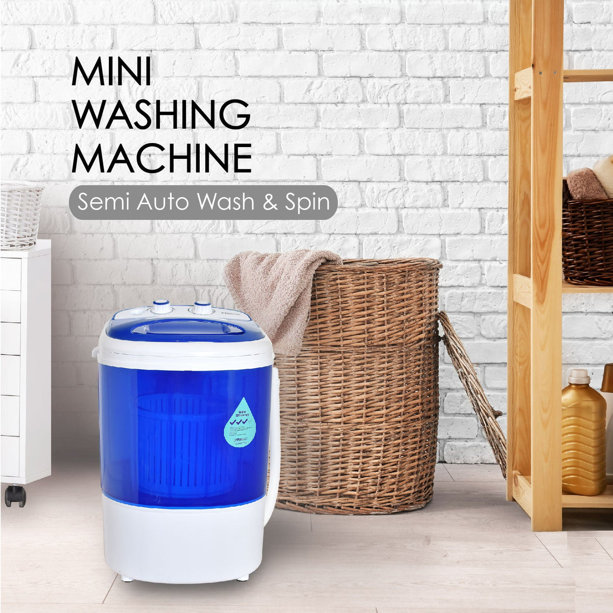 2IN1 MINI WASHING MACHINE - 15 MINS FAST LAUNDRY PPW820 – JAPAN HOME ...